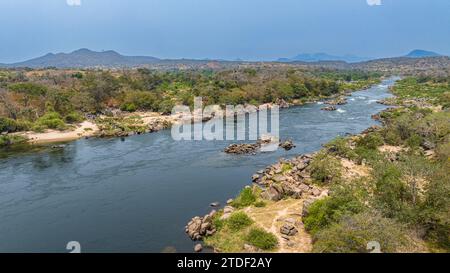 Aerial of the Cuanza river, Cuanza Sul province, Angola, Africa Stock ...