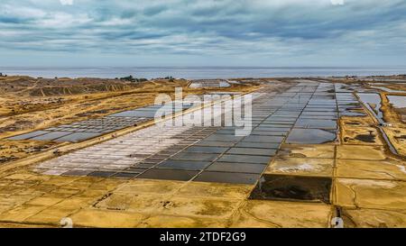 Aerials of the salinas (salt pans) of Benguela, Angola, Africa Stock ...