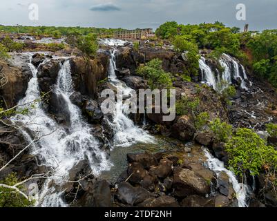 Aerial of Chiumbe waterfalls, Lunda Sul, Angola, Africa Stock Photo - Alamy