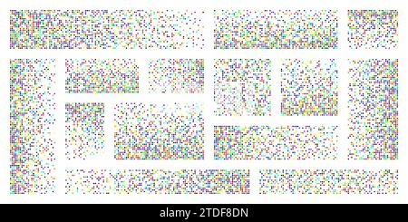 Pixel disintegration, decay effect. Various rectangular elements made ...