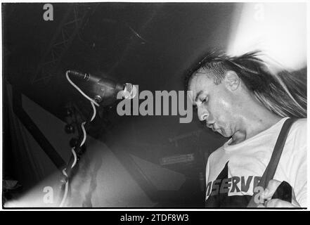 UTAH SAINTS, CARDIFF UNIVERSITY, 1993: Tim Garbutt of the elctro pop ...
