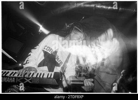 UTAH SAINTS, CARDIFF UNIVERSITY, 1993: Tim Garbutt of the elctro pop ...