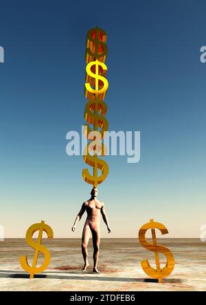Carrying A Heavy Debt Stock Photo - Alamy