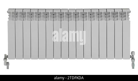 Aluminum heating radiator close-up isolated on white background Stock ...