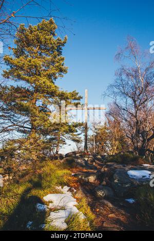 Hike to the Mandelstein, a mountain in the Waldviertel, Austria Stock ...