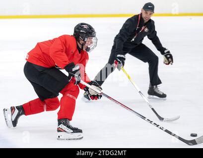 Alan Letang, the national team captain (right), gives instructions when ...