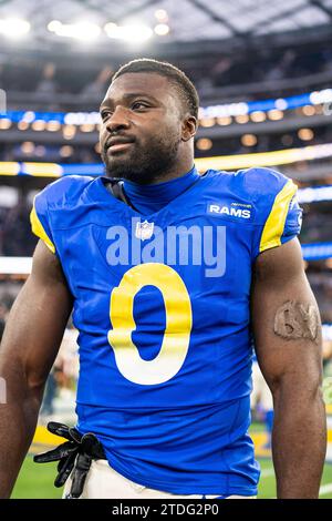 Los Angeles Rams linebacker Byron Young (0) looks on after an NFL ...