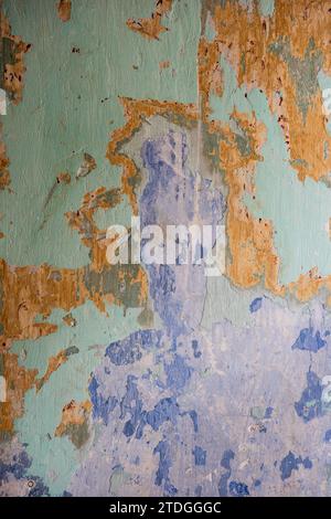 Detail of textured weathered old orange board , abstract background ...