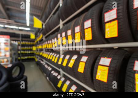 Modern tire store interior Stock Photo - Alamy