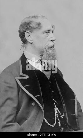 Portrait of Charles Dickens. Year: 1867. By J. Gurney & Son, photo., N ...