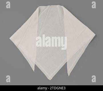 Fichu of cotton, triangular, with a border of stripe pie, anonymous, c ...