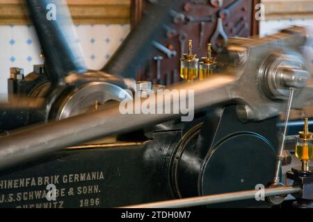 Chemnitz Saxon Industrial Museum, horizontal single-cylinder back ...