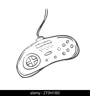 Sketch of joystick. Doodle style vector gamepad. Video games Concept ...