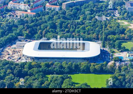 New construction of the Rudolf Harbig Stadium Dresden, the home of 1.FC ...