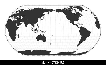 Vector world map. Natural Earth projection. Plain world geographical ...