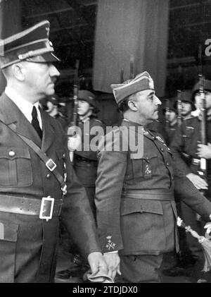 10/22/1940. Hendaye interview. Hitler and Franco say goodbye on the ...