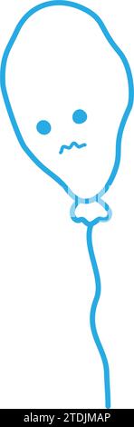 Flat blue balloon deflated vector illustration Stock Vector Image & Art ...