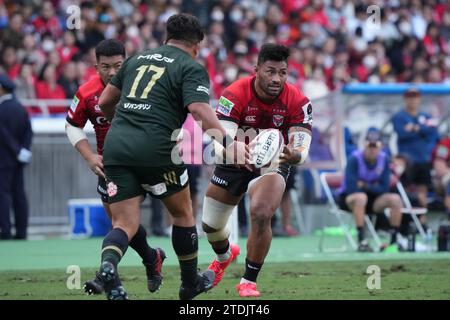 Canon Eagles' Amanaki Lelei Mafi during the Japan Rugby League One 2023 ...