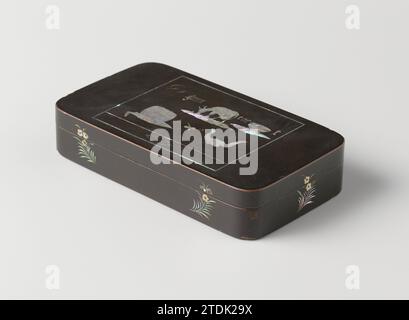 Box, rectangular with rounded corners, with a rebus on the lid, Copper ...