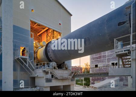 Tubular rotary furnace for roasting lime and cement at plant Stock ...