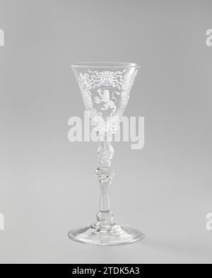 Foot, trunk and part of the chalice of a chalice glass, anonymous, c ...