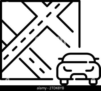 Car routes and navigation maps app. Pixel perfect, editable stroke ...