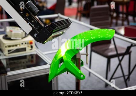 Automated robotic inspecting motorcycle parts. Automotive industry ...