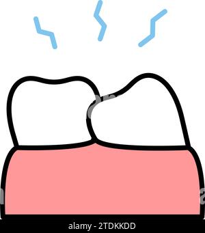 Dental: image icons of toothache and wisdom teeth, simple line drawing ...