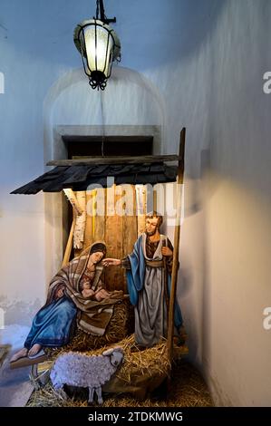 Nativity scene in church at Christmas, Wales, UK Stock Photo - Alamy