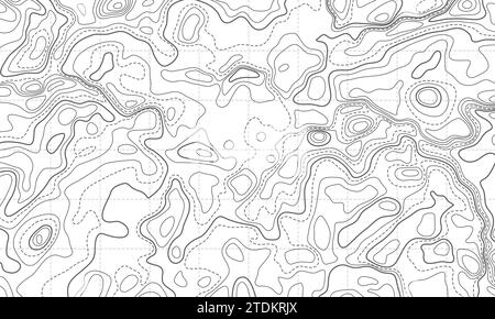 Ocean bottom topographic line map curvy wave isolines vector ...