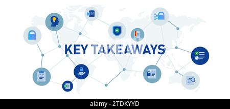 Summary resume recap concept banner header connected icon set symbol illustration Stock Vector ...