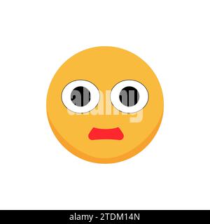 Puzzled emoticon. Cartoon emoji. Flat vector illustration Stock Vector ...