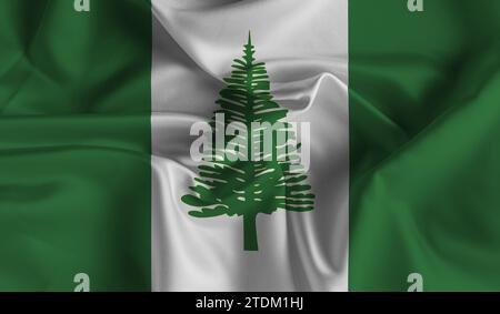 High detailed flag of Norfolk Island. National Norfolk Island flag. 3D ...