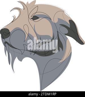 Continuous line Irish Wolfhound. Single line minimal style Scottish ...