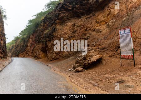 Haldighati is a historical mountain pass war place at rainy day ...