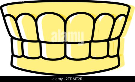 Dentistry: Iconic image of dentures, simple line drawing, Vector ...