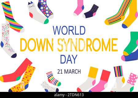 Down Syndrome Day Horizontal Banner Flat Cartoon Hand Drawn Templates ...