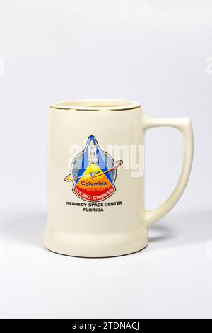 commemorative ceramic mug from space shuttle launch of columbia STS-1 ...