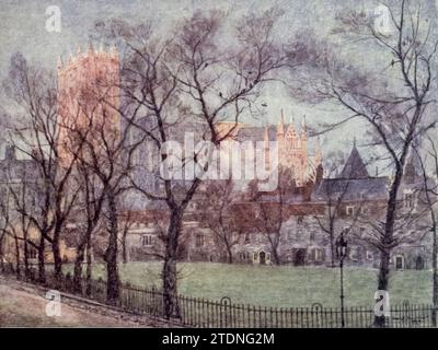 Dean's Yard, Westminster painting by Herbert Marshall, 1905 Herbert ...