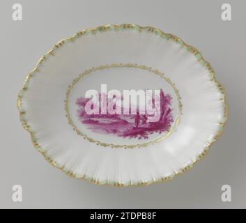 Scale with scalloped edge, painted on the flat in purple with a ...