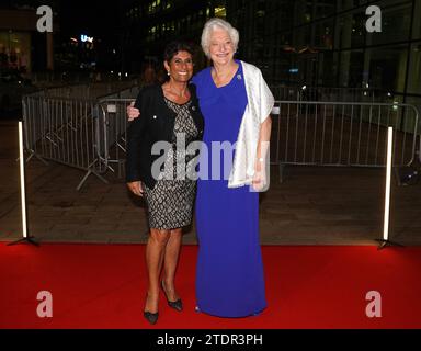 Fatima Whitbread (left) and Lady Mary Peters arrive for the 2023 BBC ...