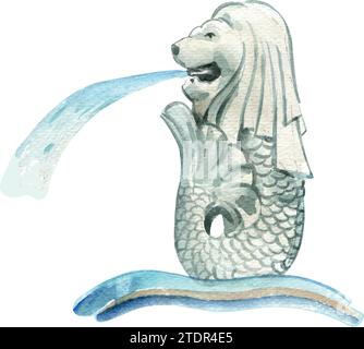 Merlion Park Singapore Landmark Vector Stock Vector Image & Art - Alamy