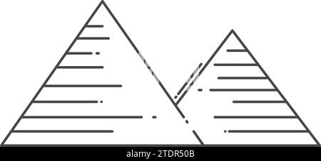 Simple black outline drawing of the GIZA PYRAMID COMPLEX, GIZA Stock ...
