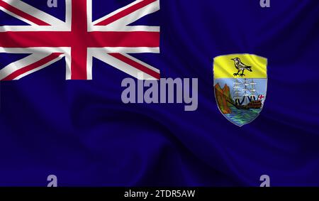 High detailed flag of Saint Helena. National Saint Helena flag. 3D ...