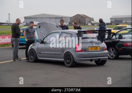 Renault Clio Cup driving fast on track during a race track day event ...