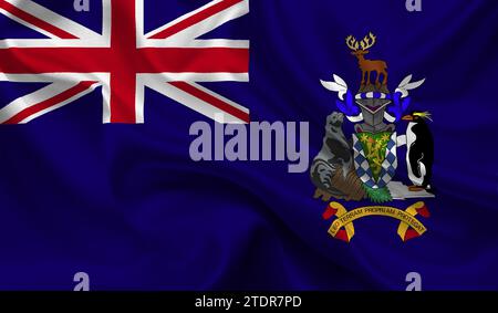 High detailed flag of South Georgia and the South Sandwich Islands ...