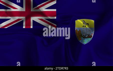 High detailed flag of Saint Helena. National Saint Helena flag. 3D ...