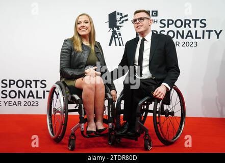 Hannah Cockroft and Nathan Maguire arrives for the 2023 BBC Sports ...