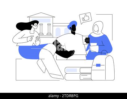 Making new friends isolated cartoon vector illustrations. Diverse group ...