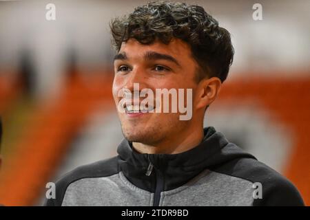 Kyle Joseph #9 of Blackpool arrives ahead of the Emirates FA Cup Second ...